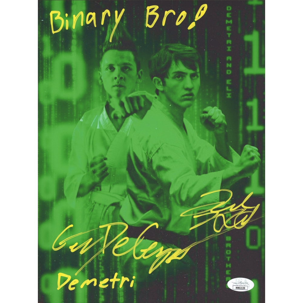 Gianni DeCenzo & Jacob Bertrand Signed "Cobra Kai" 8x10 Photo Inscribed "Binary Bro!" & "Demetri ...