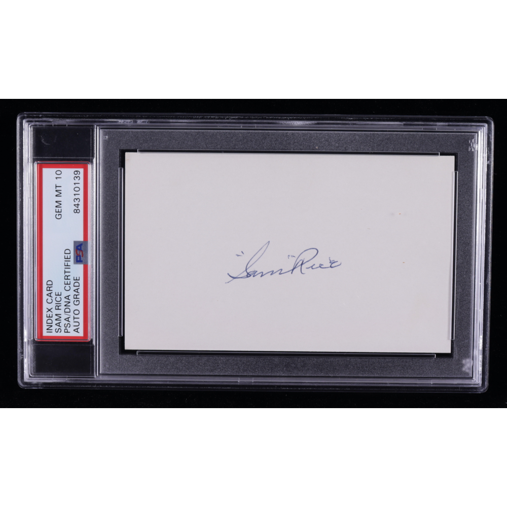 Sam Rice Signed 3x5 Index Card (PSA Encapsulated) | Pristine Auction