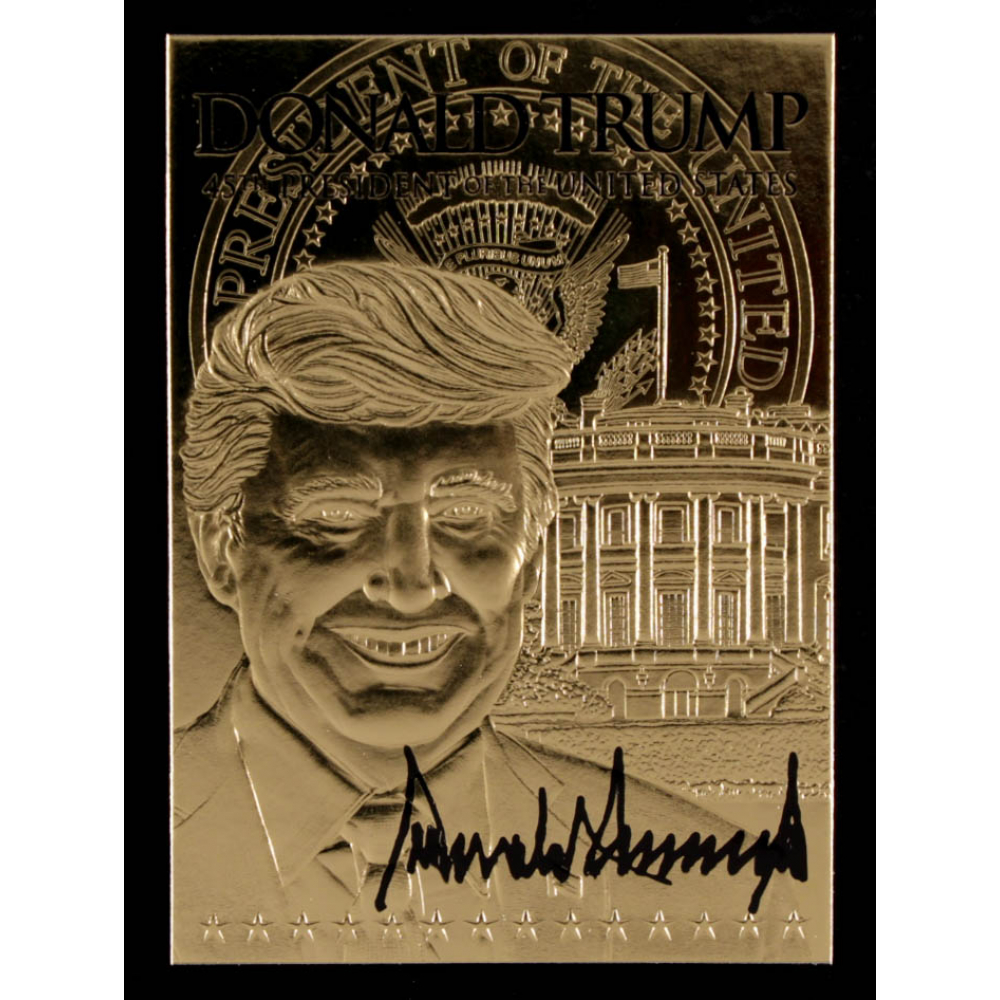Donald Trump 2017 Merrick Mint 23kt Gold Card - Black | Pristine Auction