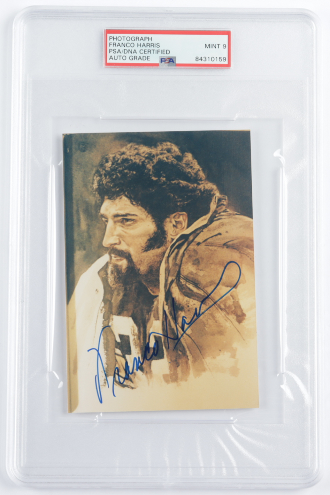 Franco Harris Signed Steelers Vintage 4x6 Photo (PSA Encapsulated ...