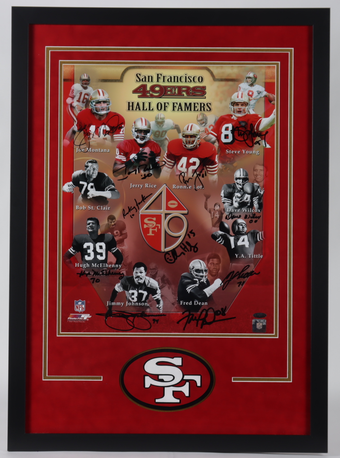 49ers Hall of Famers Signed 23x32 Custom Framed Photo Display (10) with ...
