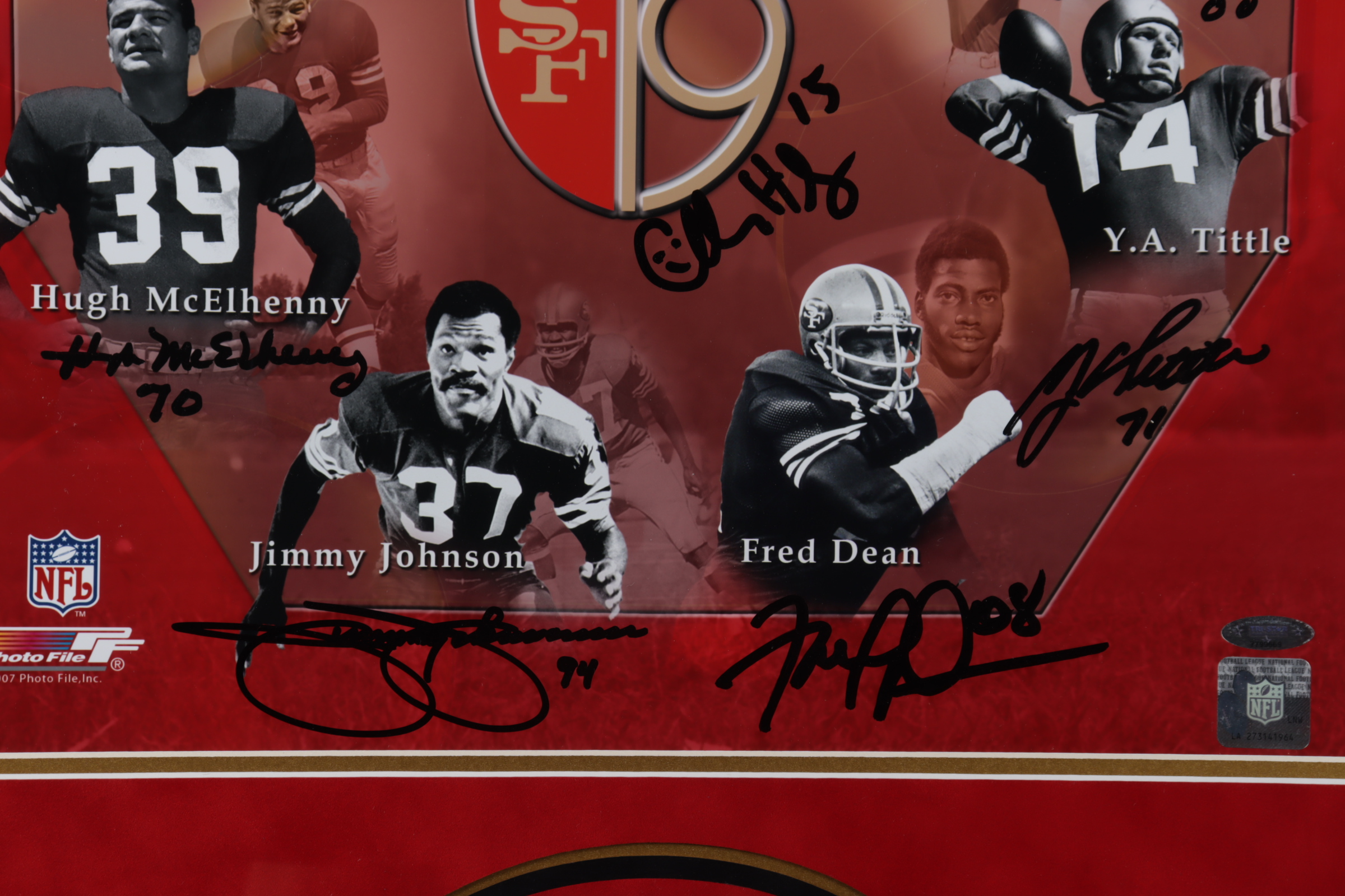 49ers Hall of Famers Signed 23x32 Custom Framed Photo Display (10) with ...