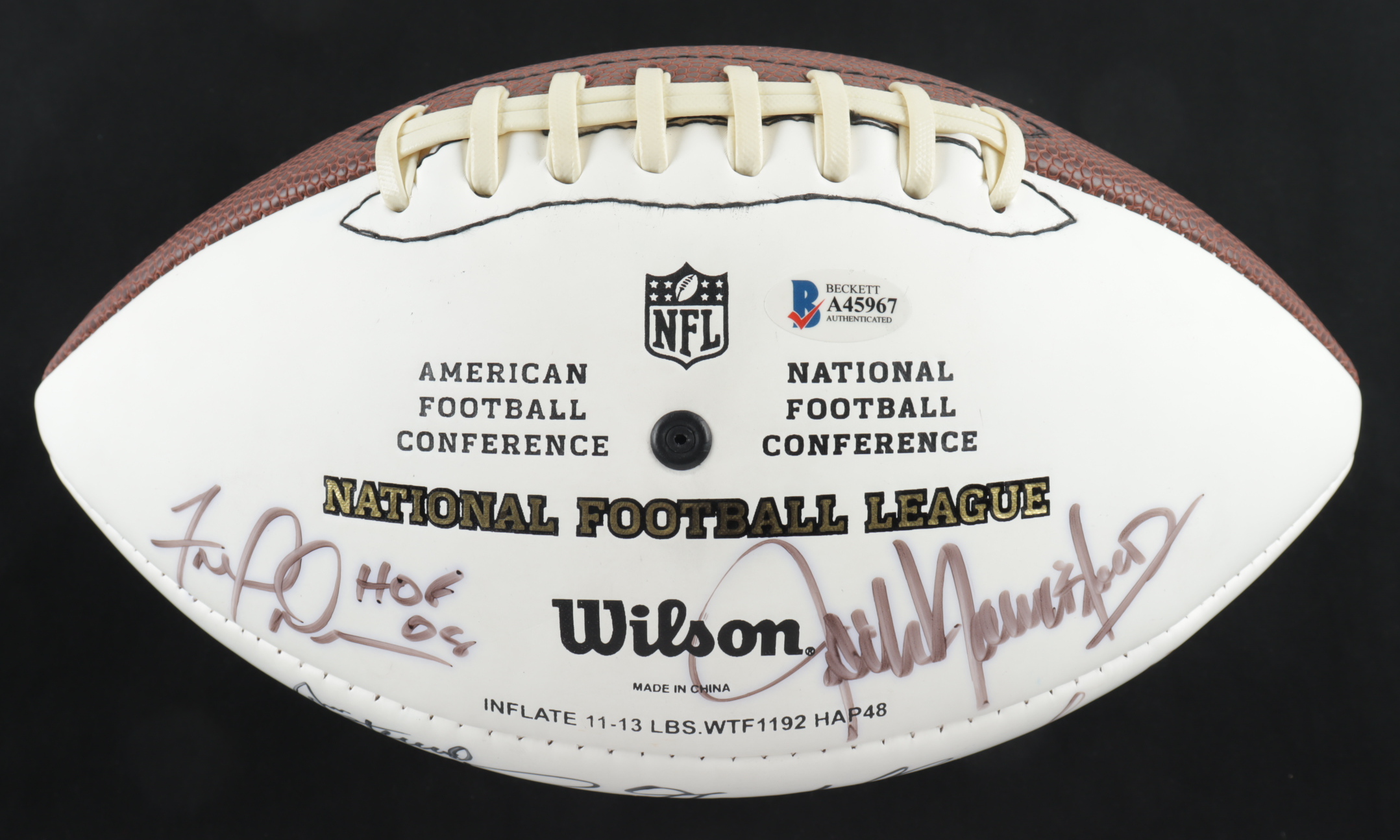 NFL Logo Hall of Fame Football Signed by (19) with Gale Sayers, Rodger ...