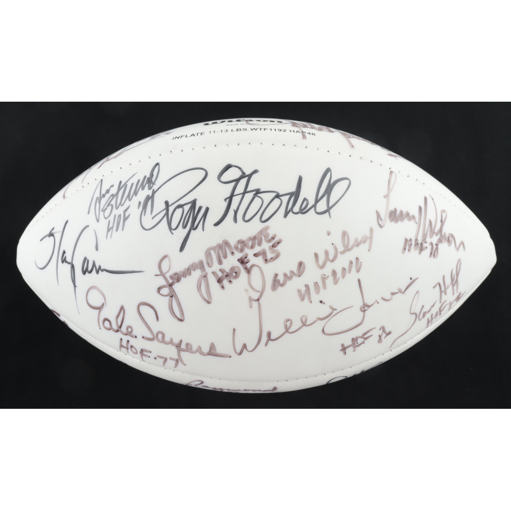 NFL Logo Hall of Fame Football Signed by (19) with Gale Sayers, Rodger ...