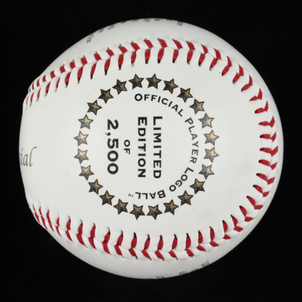 Stan Musial Signed LE Stan Musial Career Stat Logo Baseball (PSA COA ...