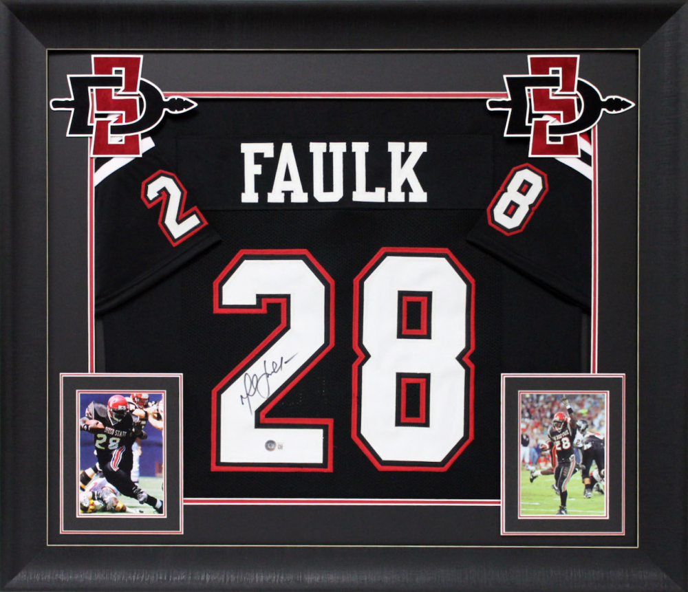 Marshall Faulk Signed Custom Framed Jersey Display (Beckett) | Pristine ...