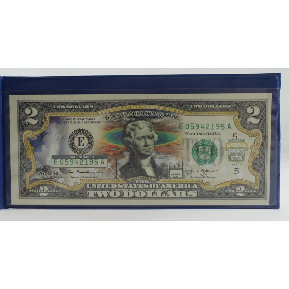 Yellowstone National Park Genuine Legal Tender U.S. $2 Bill ...