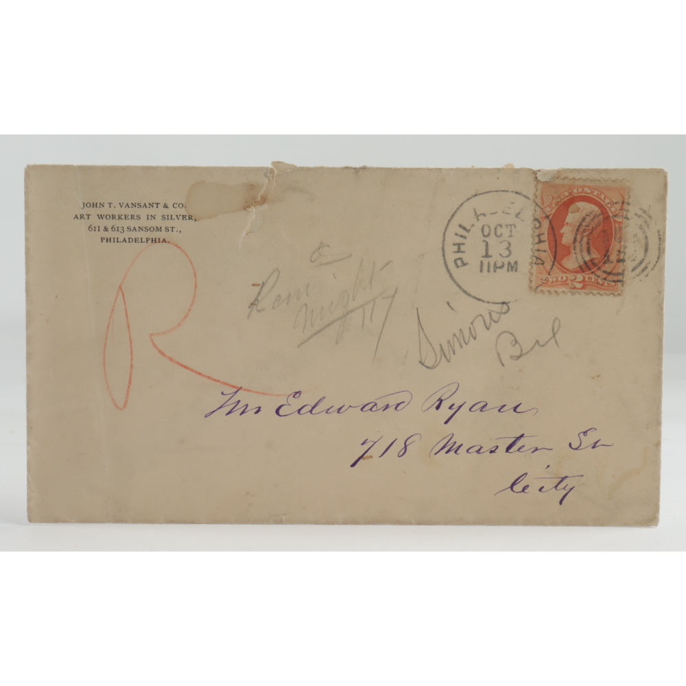 Late 1800s Hand-Written Envelope With Antique US Postal History Stamp ...