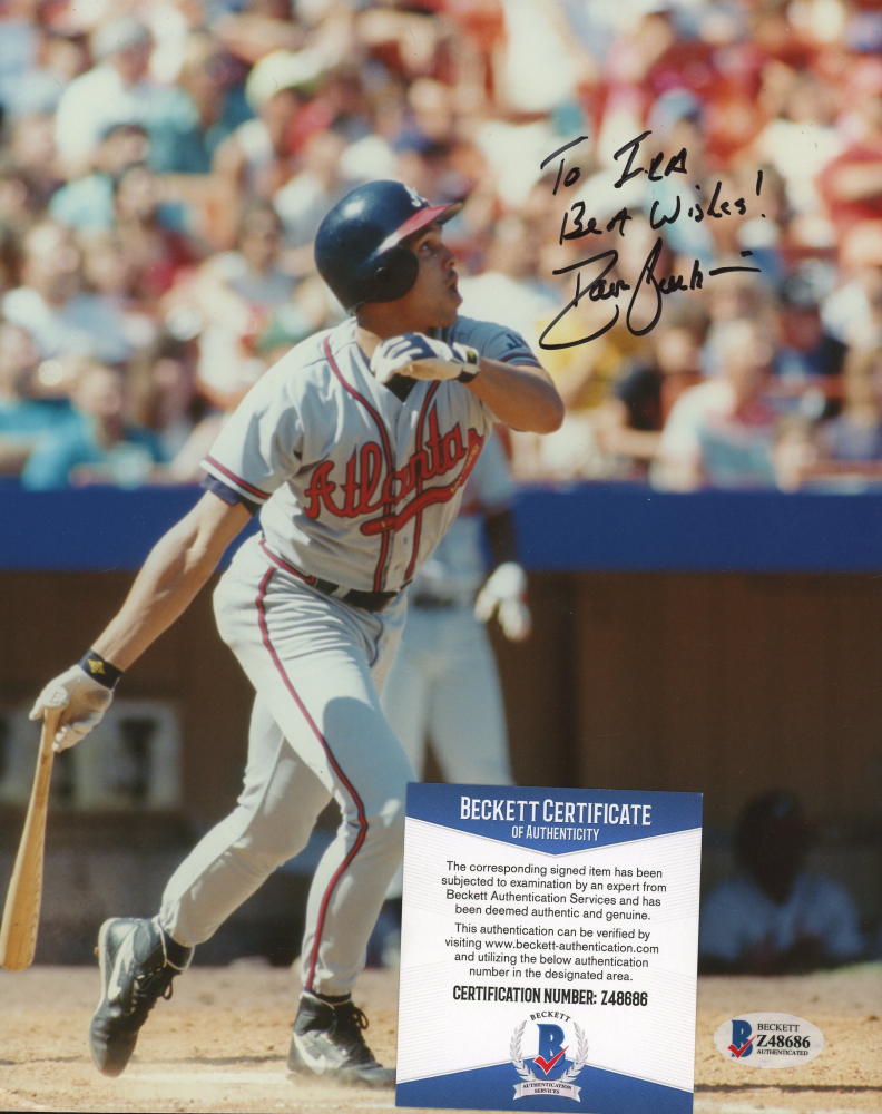 David Justice Signed Braves 8x10 Photo Inscribed "To Ira - Best Wishes ...