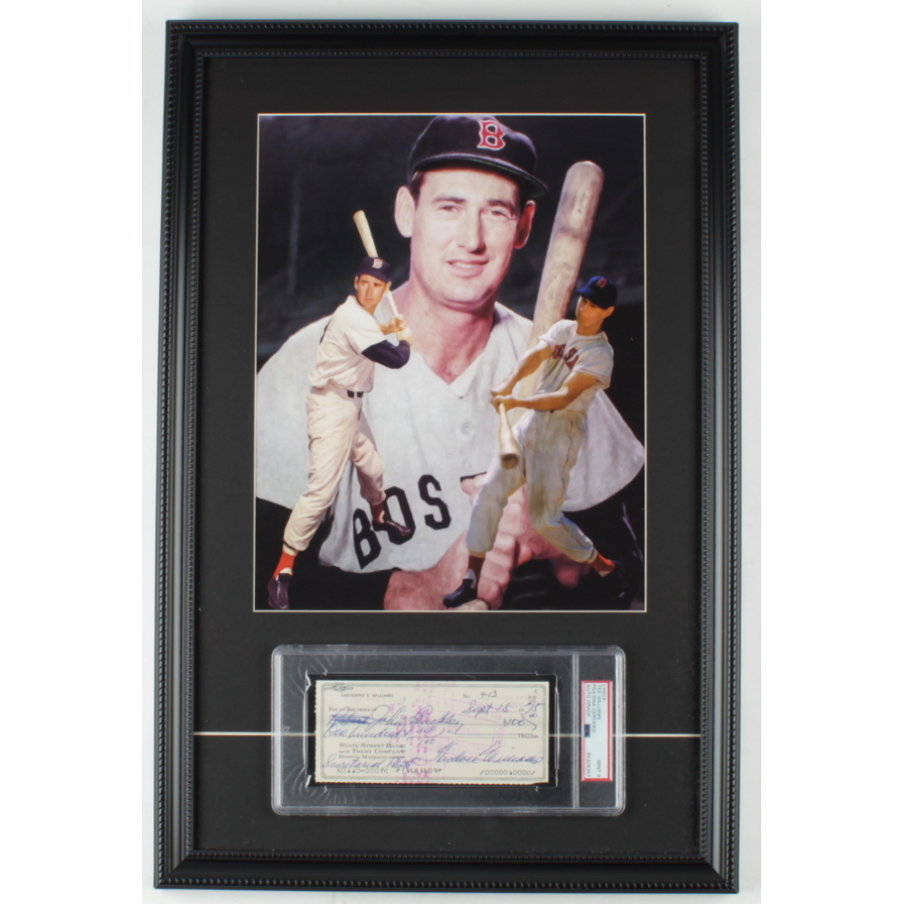 Ted Williams Signed Red Sox 16x24 Custom Framed 1975 Original Personal ...
