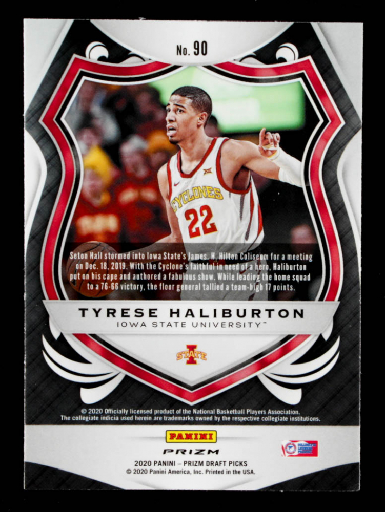 Tyrese Haliburton 2020-21 Panini Prizm Draft Picks Prizms Red Ice #90 ...