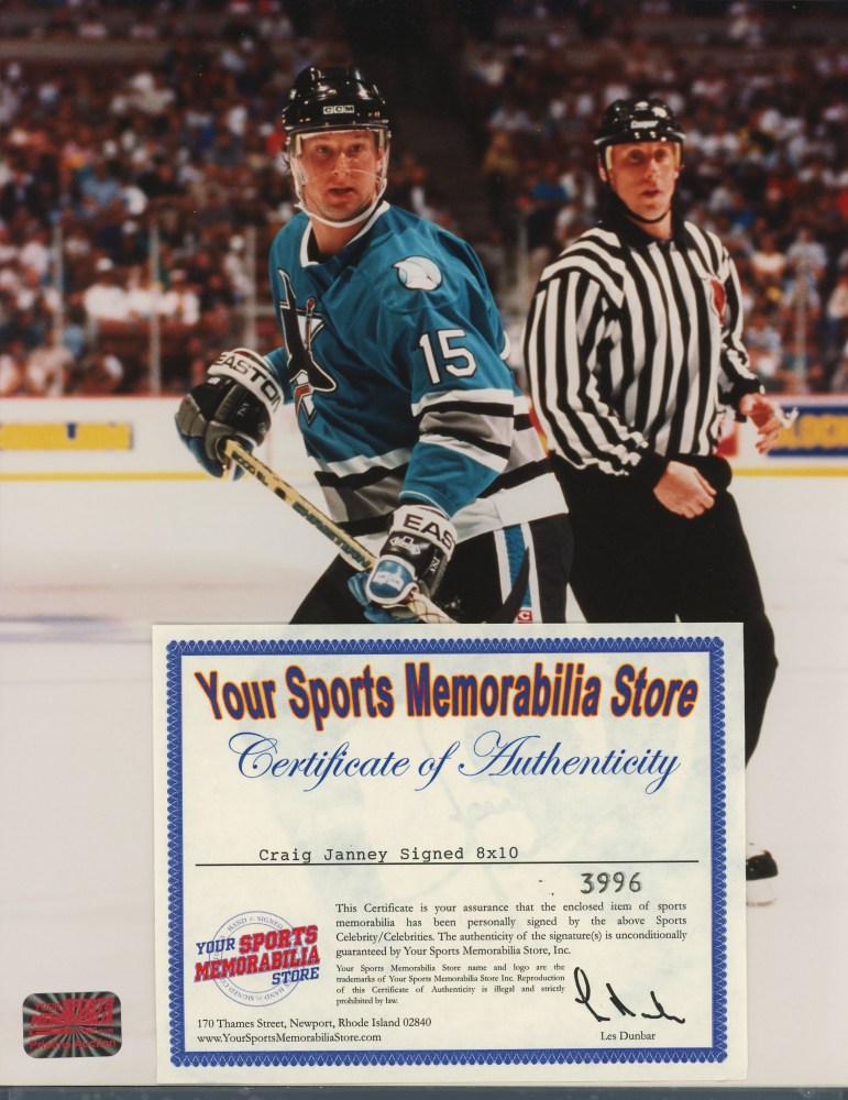 Craig Janney Signed Sharks 8x10 Photo (Your Sports Memorabilia Store ...