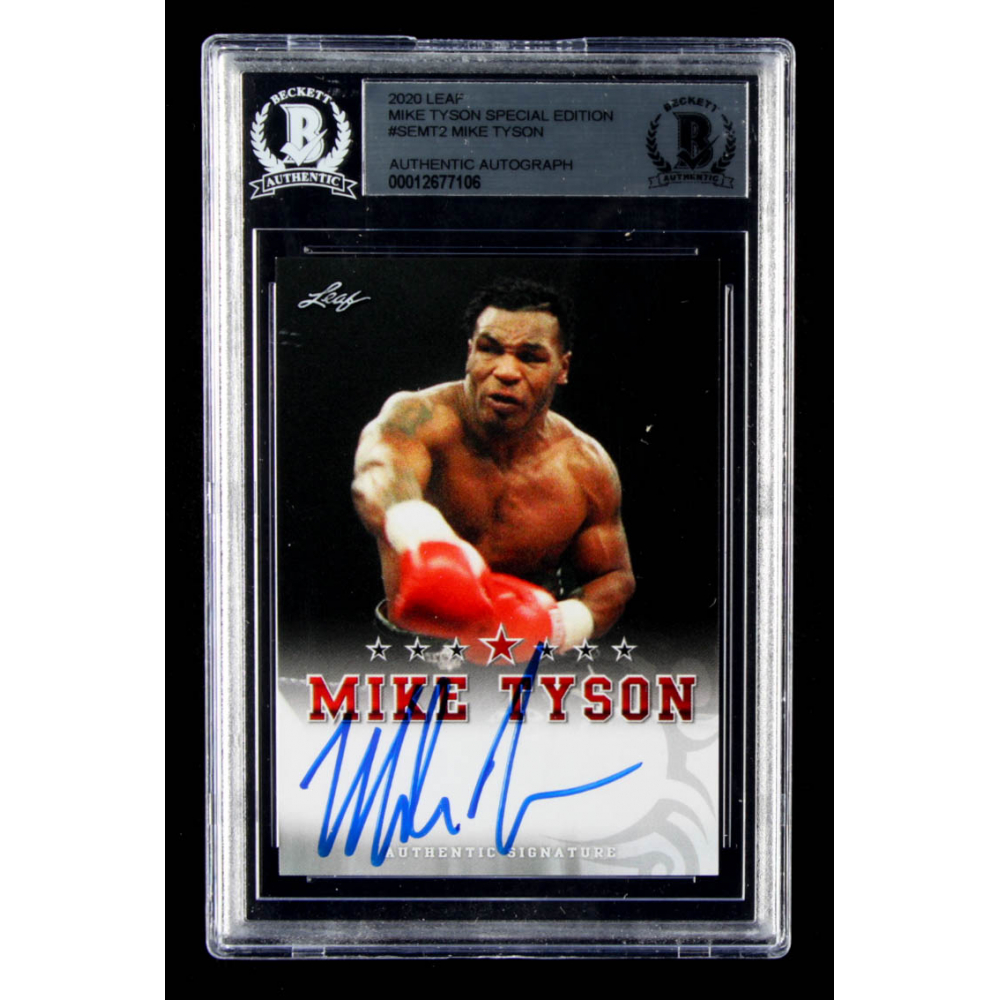 Mike Tyson Signed 2020 Leaf Mike Tyson Special Edition Autographs # ...