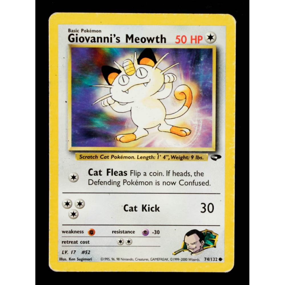 Giovanni's Meowth 1999 Pokemon Gym Challenge Common Unlimited #74 ...