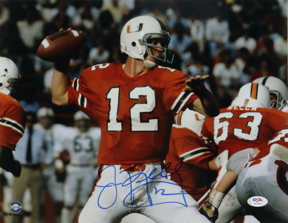Jim Kelly Signed Miami Hurricanes 11x14 Photo (PSA) | Pristine Auction