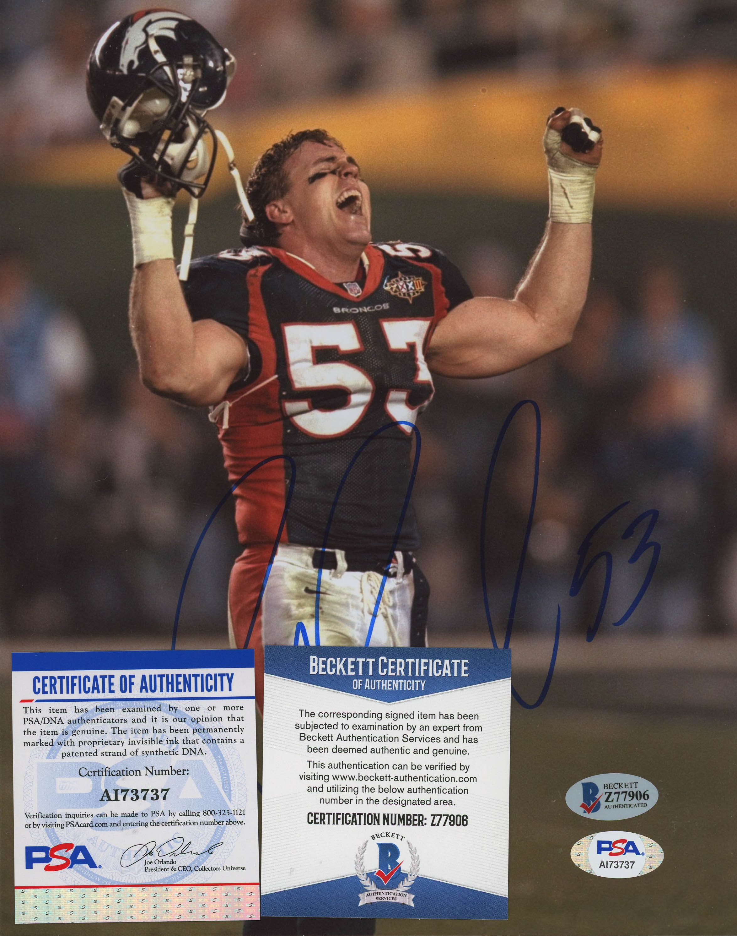 Bill Romanowski Signed Broncos 8x10 Photo (Beckett COA) | Pristine Auction