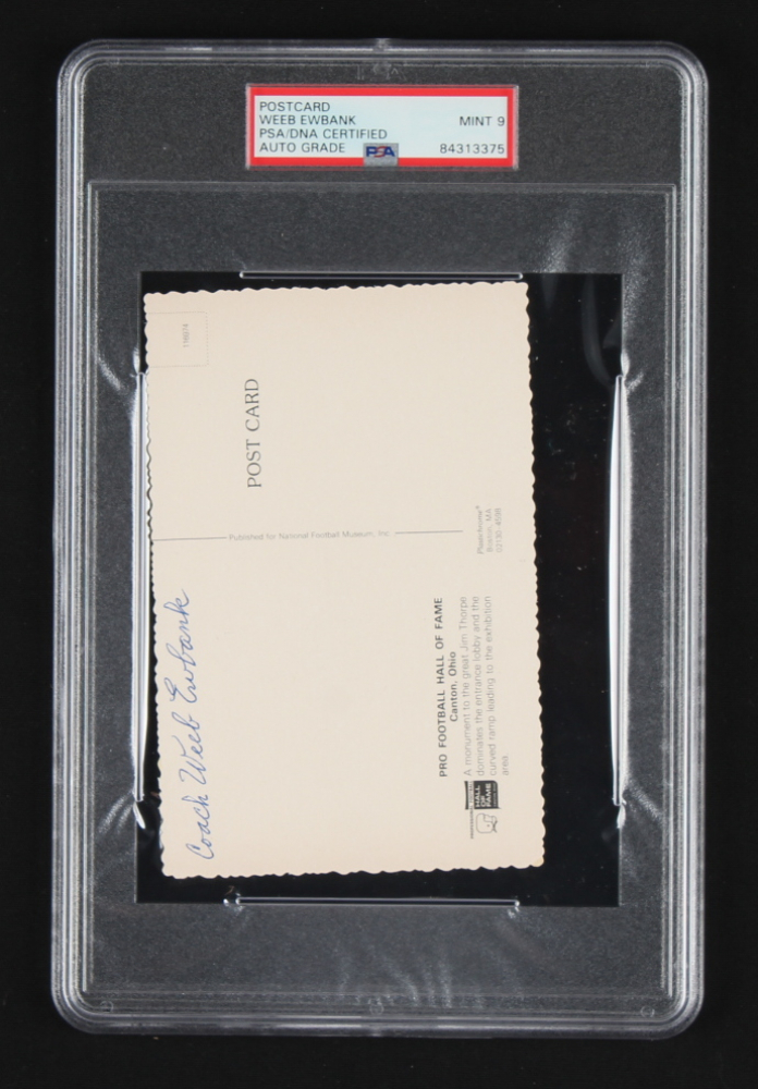 Weeb Ewbank Signed 4x6 Vintage Football Hall of Fame Postcard (PSA ...