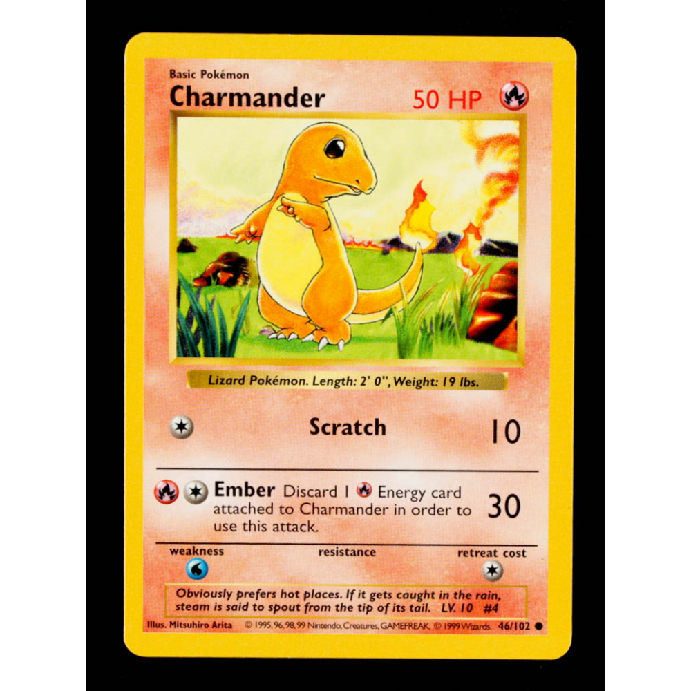 Charmander 1999 Pokemon Base Set Common #46 Shadowless | Pristine Auction