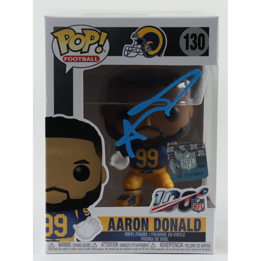 Aaron Donald Signed Rams #130 Funko Pop! Vinyl Figure (Beckett COA ...