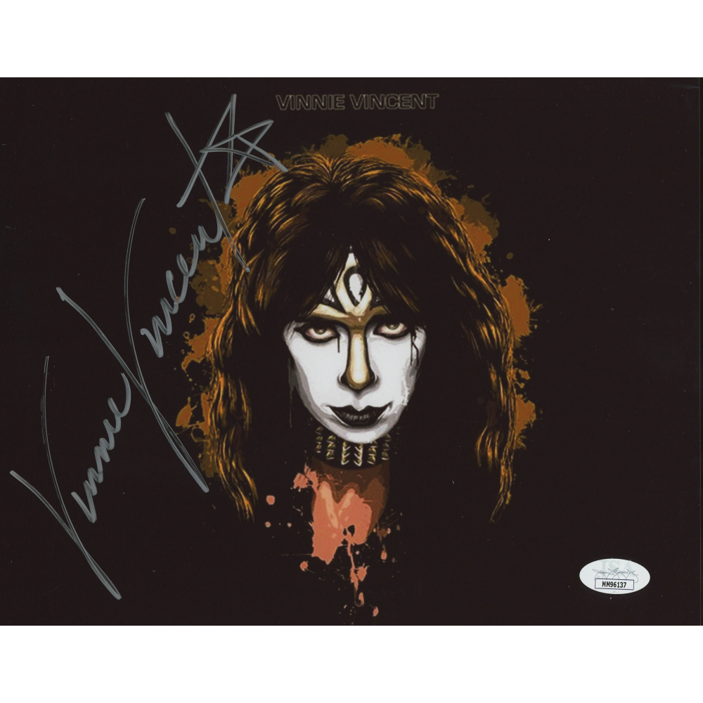 Vinnie Vincent Signed KISS "The Ankh Warrior" 8x10 Photo (JSA COA ...