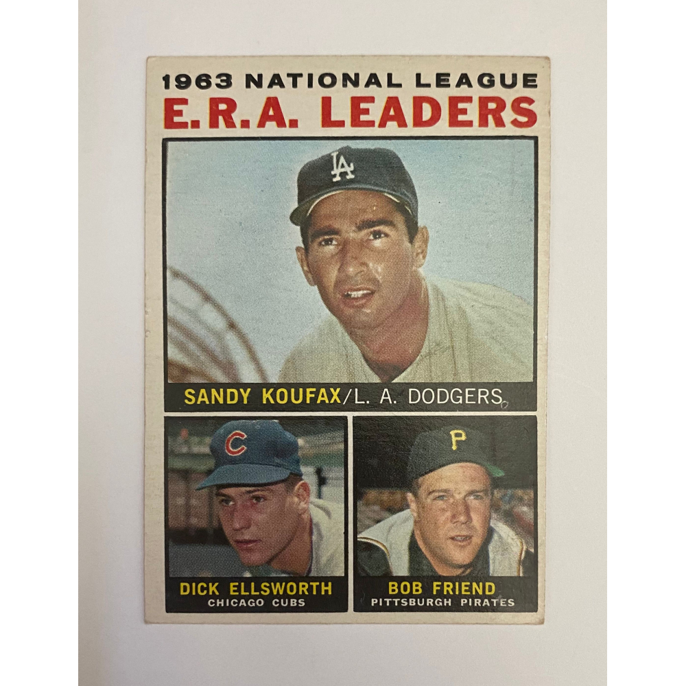 1964 Topps #1 NL ERA Leaders Sandy Koufax / Dick Ellsworth / Bob Friend ...