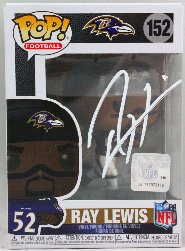 Ray Lewis Signed Ravens #152 Funko Pop! Vinyl Figure (Beckett COA ...