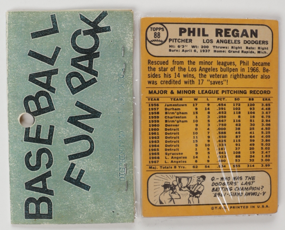 1968 Topps Baseball Card Fun Pack with (10) Cards (See Description ...