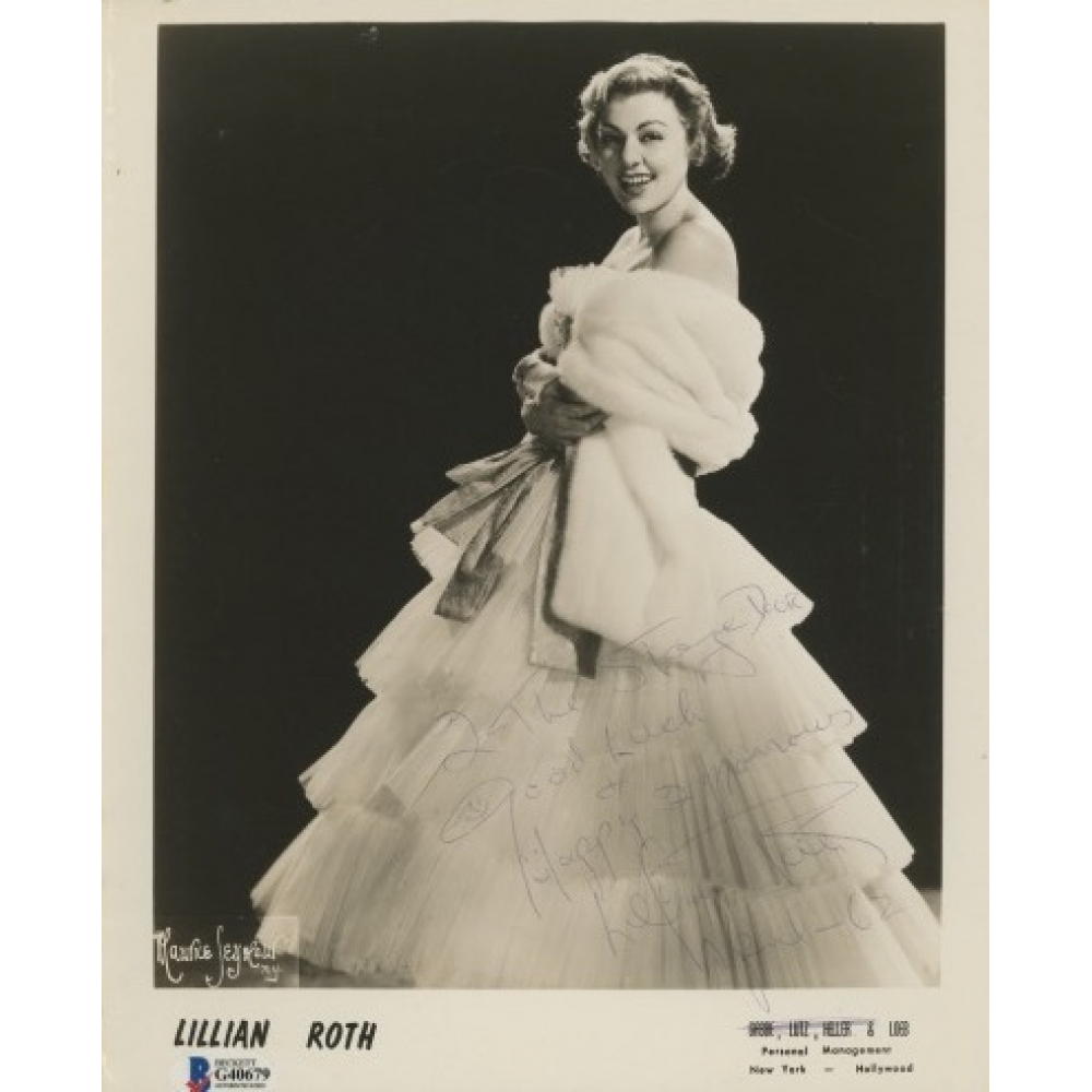 Lillian Roth Signed 8x10 Photo with Multiple Inscriptions (Beckett COA ...
