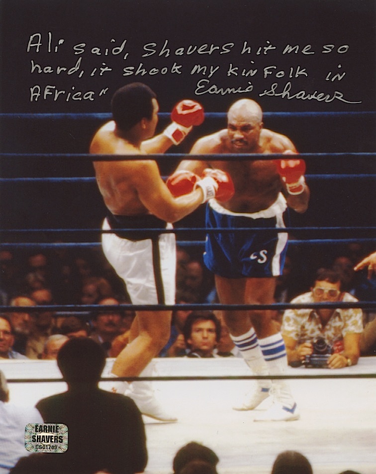 Earnie Shavers Signed 8x10 Photo vs. Muhammad Ali with Extensive ...