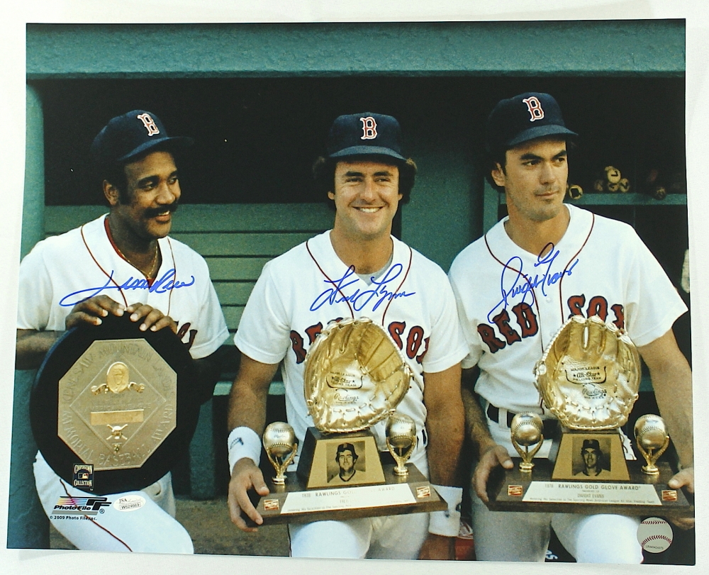 Jim Rice, Fred Lynn & Dwight Evans Signed Red Sox 16x20 Photo (JSA COA ...