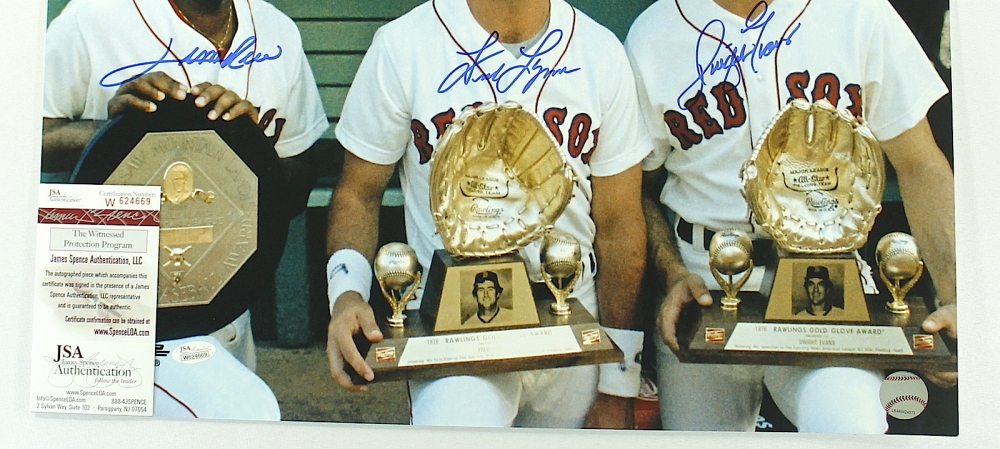 Jim Rice, Fred Lynn & Dwight Evans Signed Red Sox 16x20 Photo (JSA COA ...