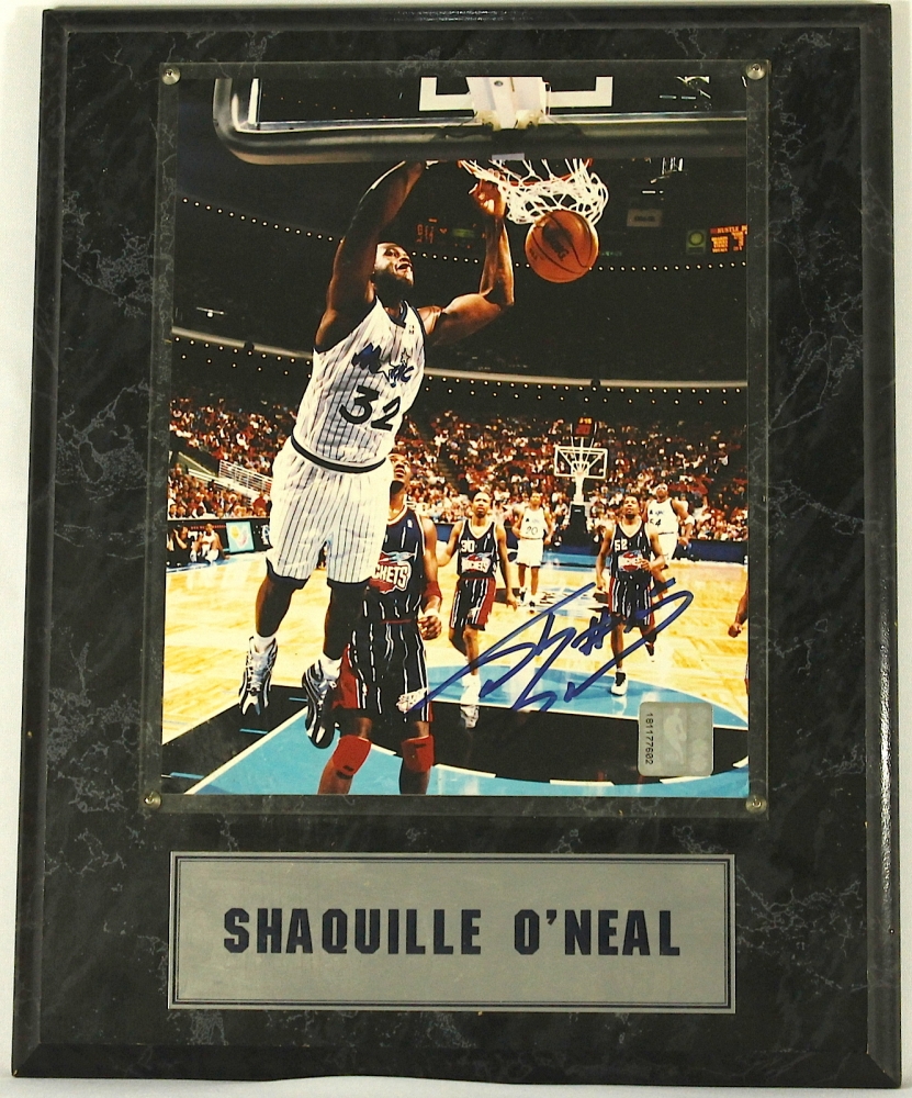Shaquille O'Neal Signed Magic 12x15 Custom Framed Photo Display (Score ...