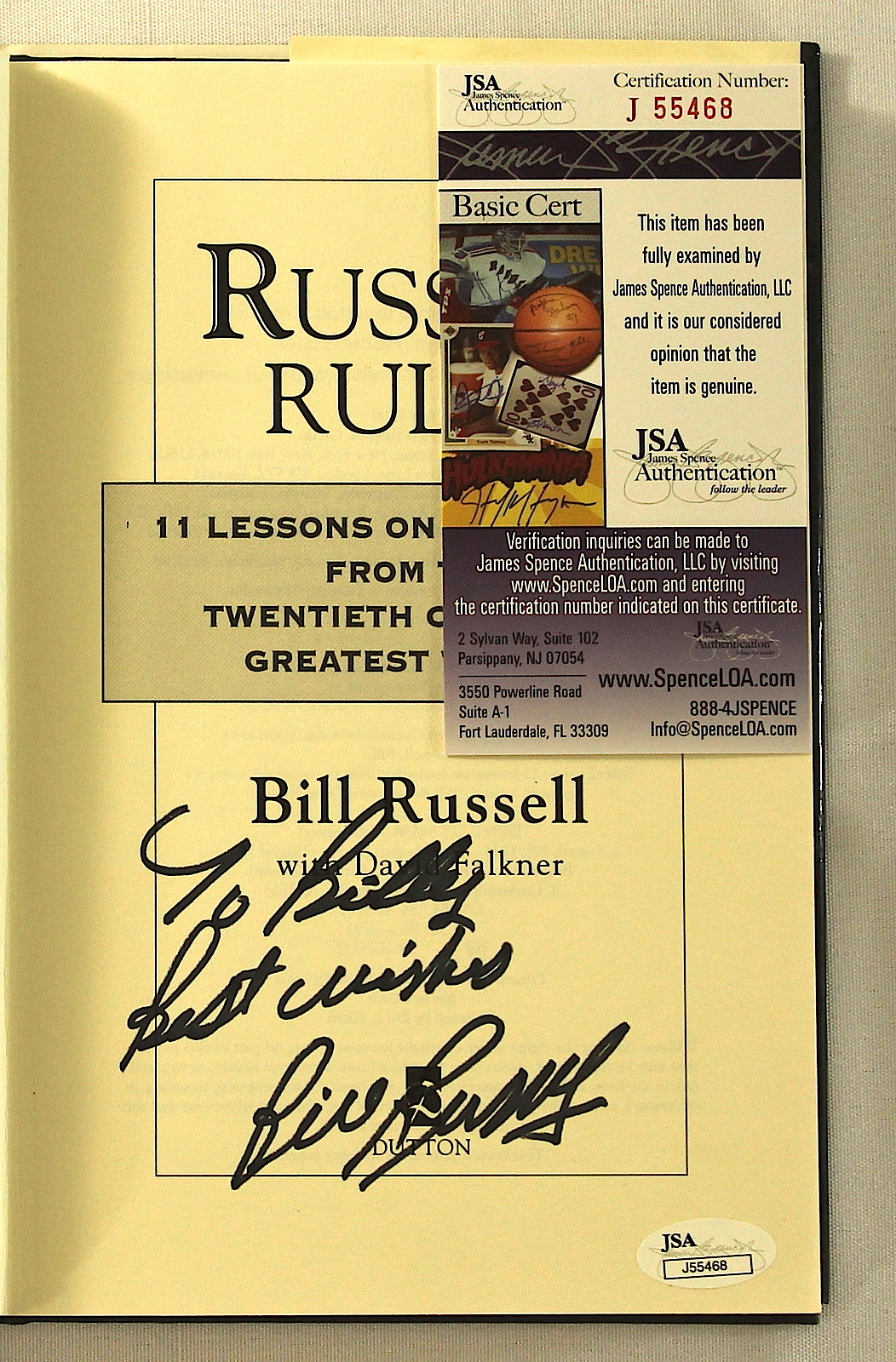 Bill Russell Signed "Russell Rules" Hardcover Book (JSA COA) | Pristine ...