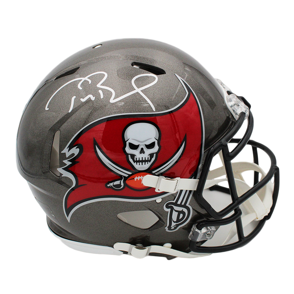 Tom Brady Signed Buccaneers Full-Size Authentic On-Field Speed Helmet ...