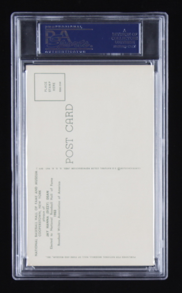 Dizzy Dean Signed Hall of Fame Plaque Postcard (PSA Encapsulated ...
