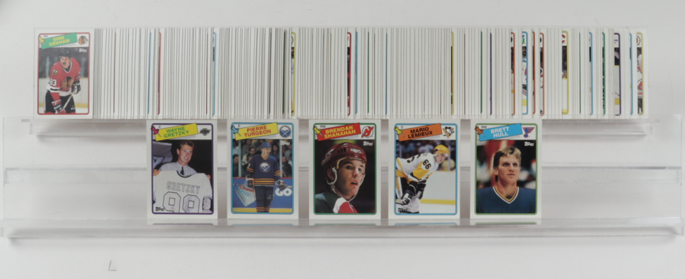 1988-89 Topps Complete Set of (198) Hockey Cards with #120 Wayne Gretzky Sweater, #66 Brett Hull ...