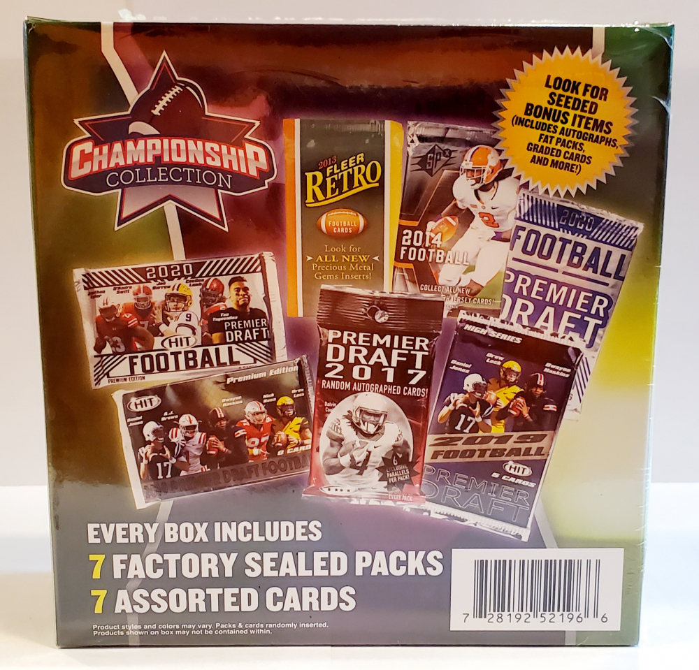 2021 Championship Collection Football Mega Box - Contains 7 Sealed ...