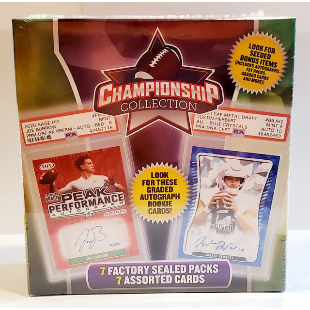 2021 Championship Collection Football Mega Box - Contains 7 Sealed ...