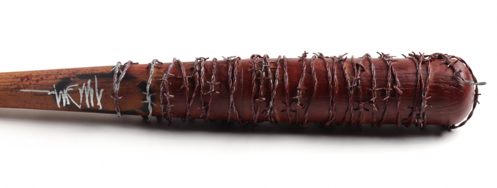 Jeffrey Dean Morgan Signed "The Walking Dead" Lucille Barbed Wire Bat ...
