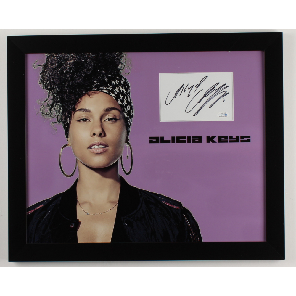 Alicia Keys Signed 18.25x22.25 Custom Framed Cut Display (AutographCOA ...