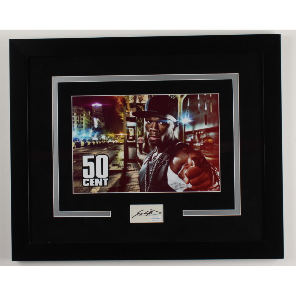 50 Cent Signed 18.25x22.25 Custom Framed Cut Display (AutographCOA COA ...