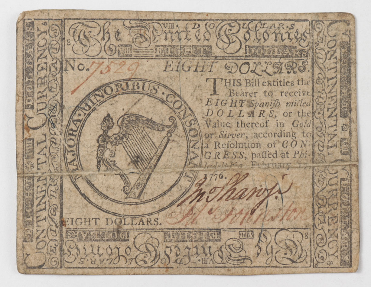 1776 $8 Eight Dollars - Continental - Colonial Currency Note | Pristine ...