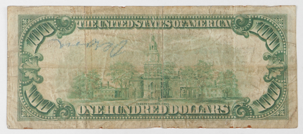 1929 $100 One-Hundred Dollars U.S. National Currency Bank Note with Brown Seal - The Federal ...