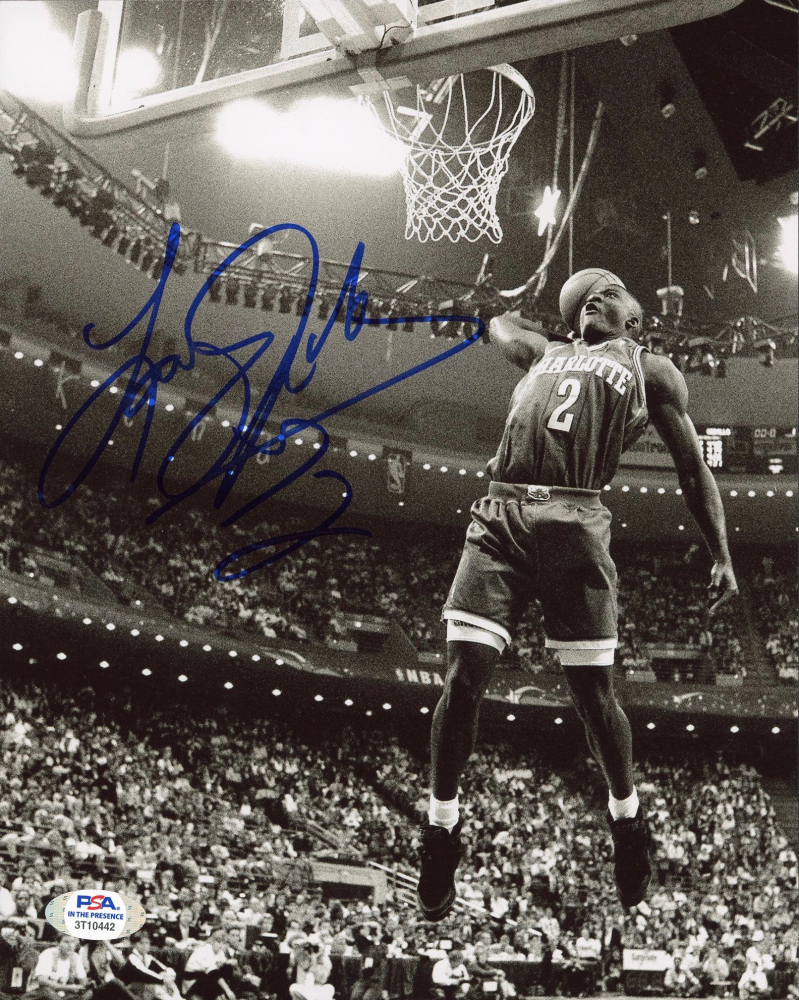 Larry Johnson Signed Hornets 8x10 Photo (PSA COA) | Pristine Auction