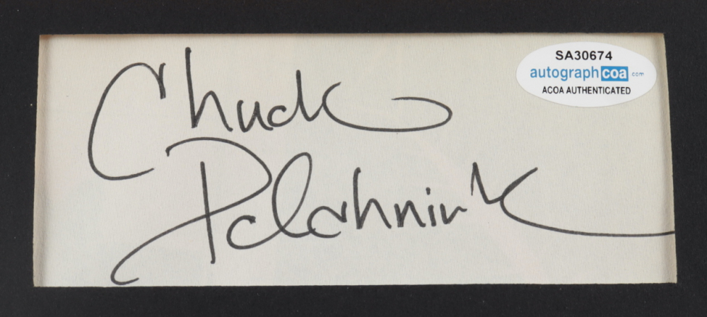 Chuck Palahniuk Signed "Fight Club" 18.25x22.25 Custom Framed Cut ...