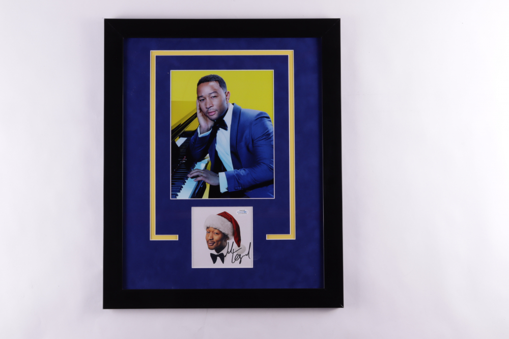 John Legend Signed 18.25x22.25 Custom Framed Photo Display ...