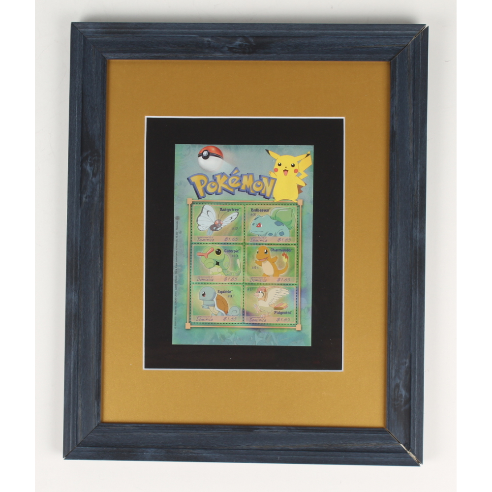 "Pokemon" 13.5x16.5 Custom Framed Uncut Postage Stamp Sheet Display ...