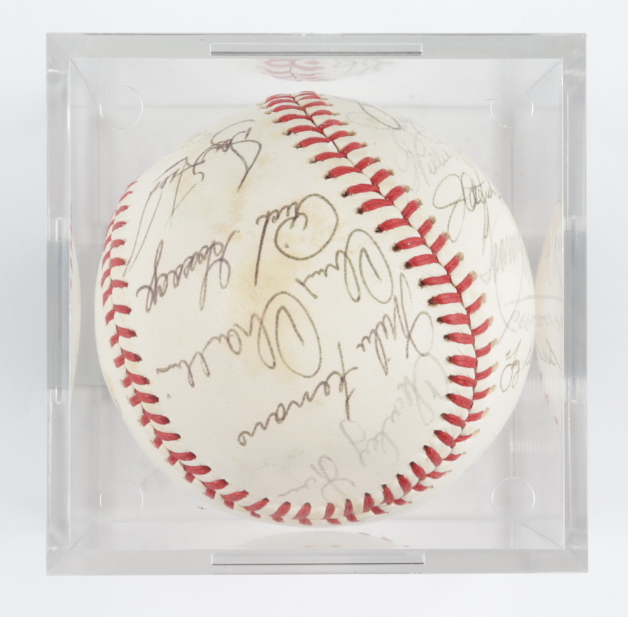 1979 Yankees Baseball Team-Signed by (12) with Yogi Berra, Mike Ferraro ...