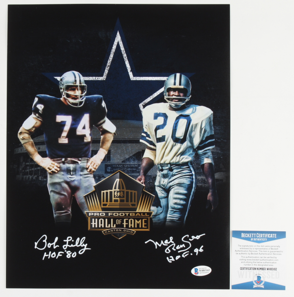 Bob Lilly & Mel Renfro Signed Cowboys 11x14 Photo Inscribed "HOF '80 ...