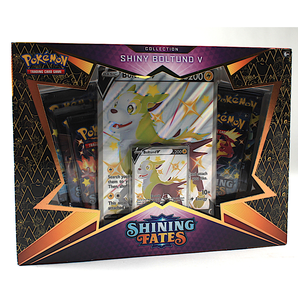 Pokemon TCG: Shining Fates Shiny Boltund V Box with (5) Booster Packs ...